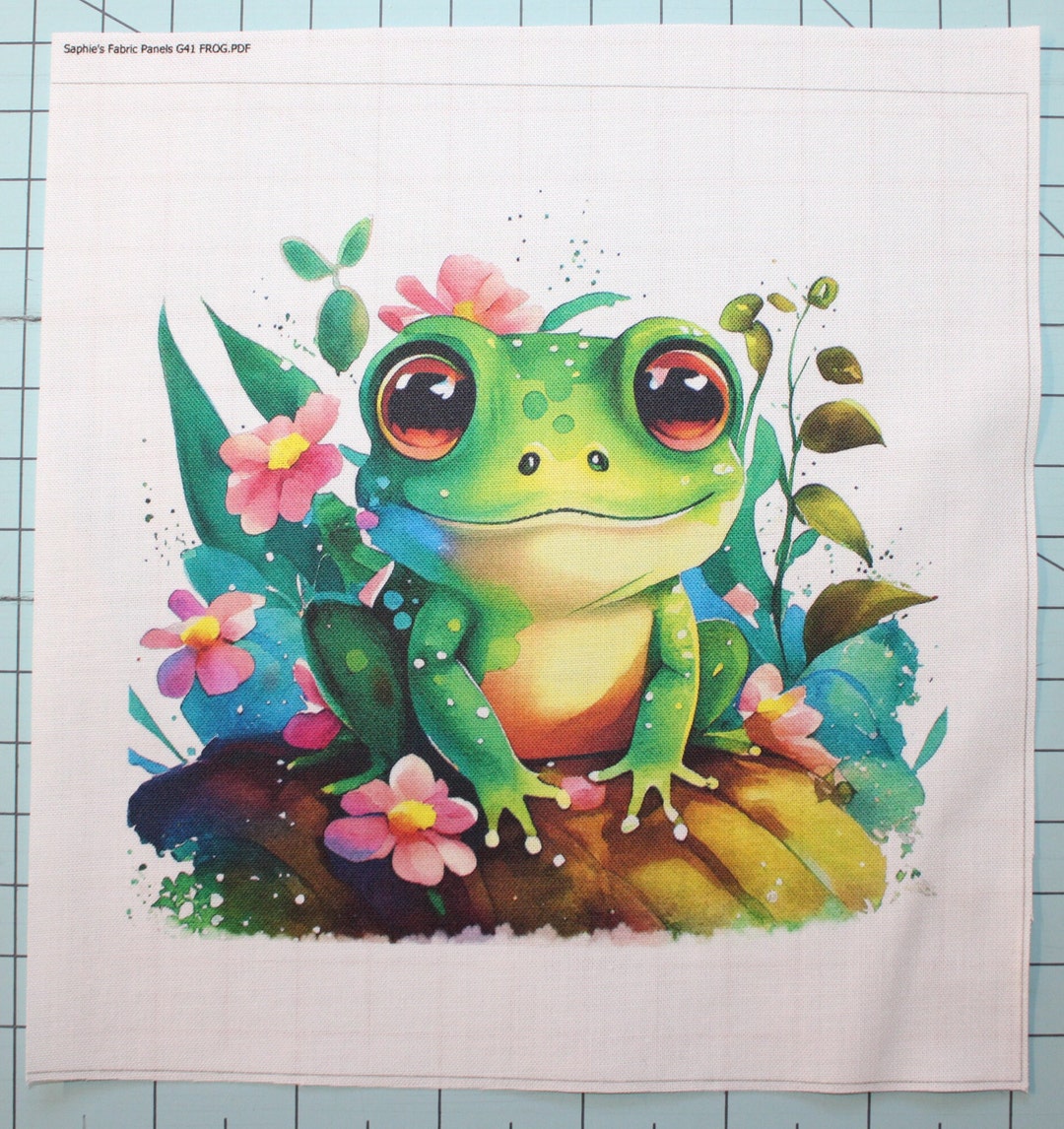 Frog 100% Cotton Fabric Panel Square Small Quilting Sewing - Etsy