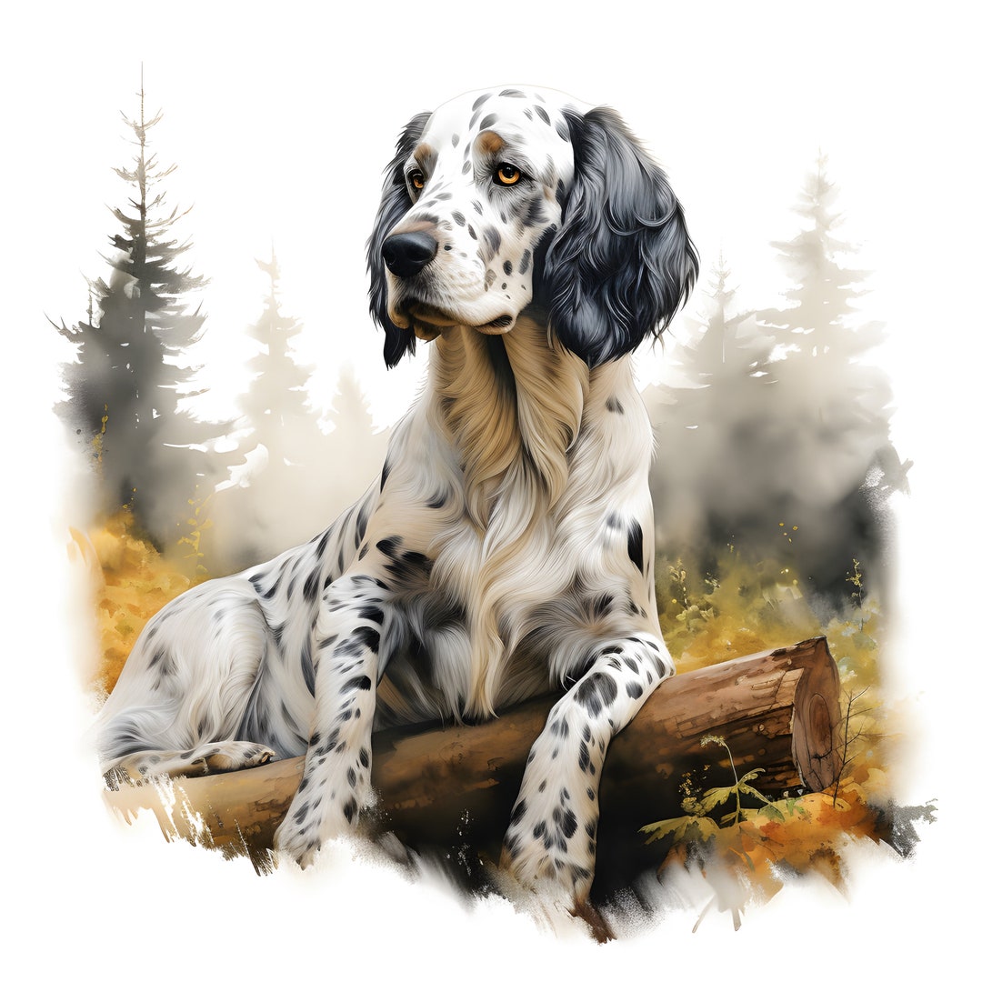 English Setter Dog 100% Cotton Fabric Panel Square Small Sewing ...