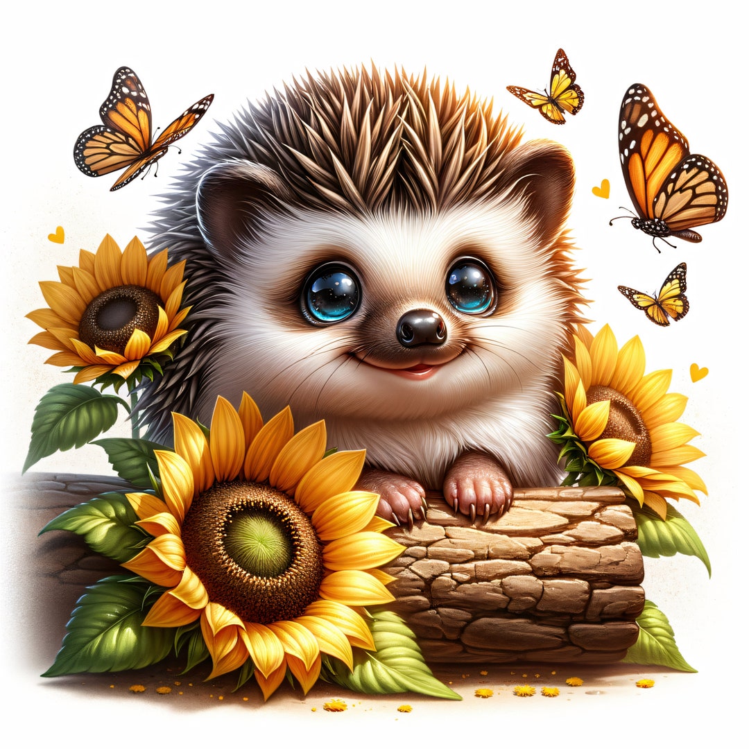 Hedgehog 100% Cotton Fabric Panel Square Small Quilting Sewing Block ...