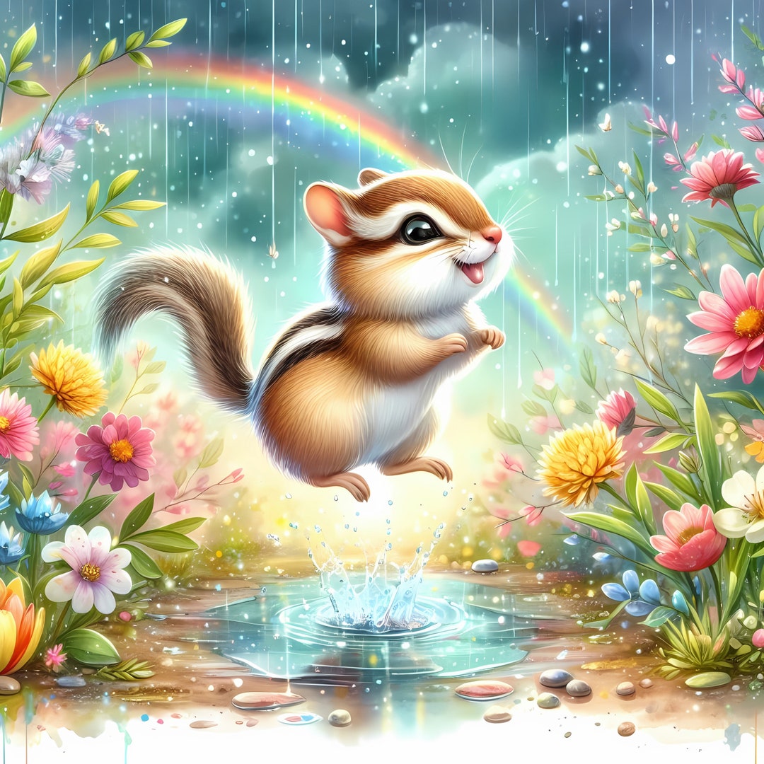 Fantasy Chipmunk 100% Cotton Fabric Panel Square Small Sewing Quilting Block - Etsy