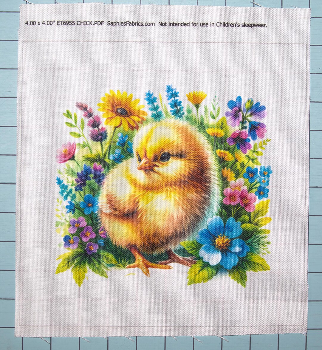 Easter Chick 100% Cotton Fabric Panel Block Small Sewing Quilting ...