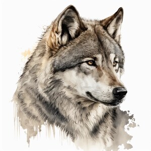 Gray Wolf 100% Cotton Fabric Panel Square Small Sewing Quilting Block ...