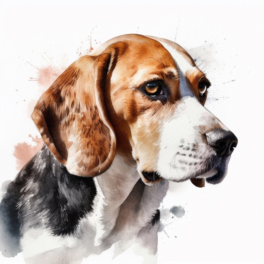 Beagle Dog 100% Cotton Fabric Panel Square Small Quilting Sewing Panel ...