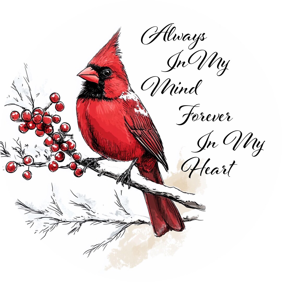 Memory Memoriam Cardinal 100% Cotton Fabric Panel Block Small Sewing ...