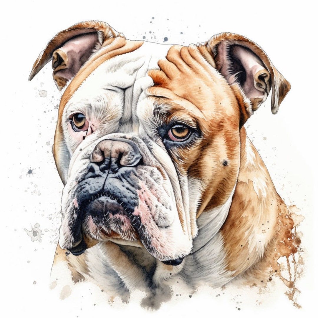 Bulldog Dog 100% Cotton Fabric Panel Square Small Quilting Sewing Block ...