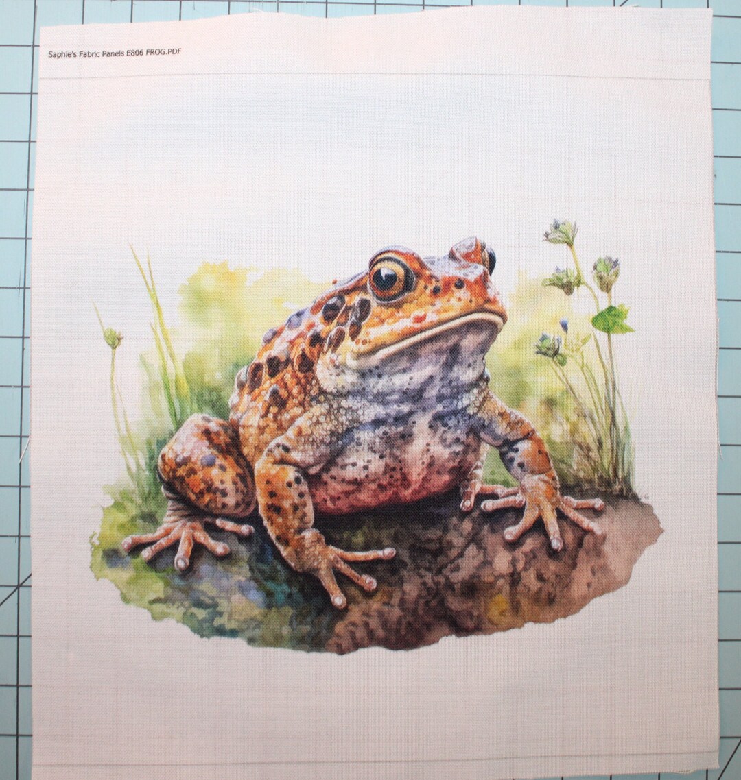 Frog 100% Cotton Fabric Panel Square Small Quilting Sewing Block E806 ...