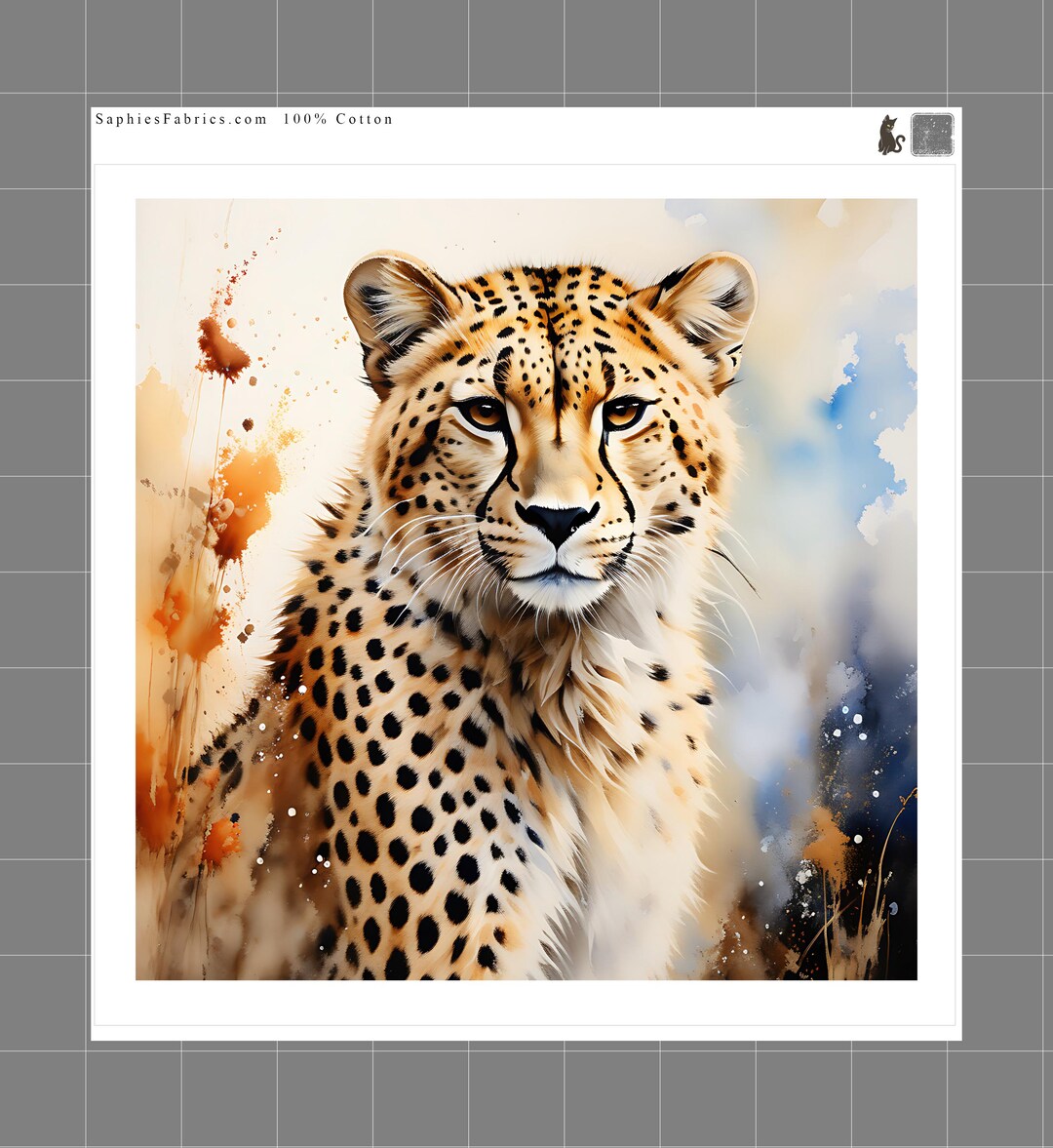 Cheetah 100% Cotton Fabric Panel Block Quilt Square M574 - Etsy