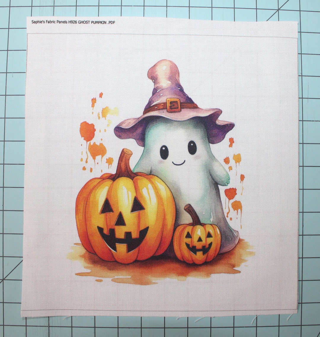Halloween Pumpkins & Ghost 100% Cotton Fabric Panel Square - Etsy