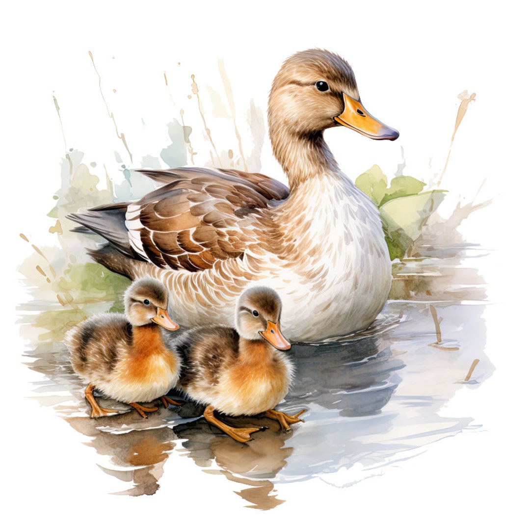 Ducks Ducklings 100% Cotton Fabric Panel Square Small Sewing Quilting ...