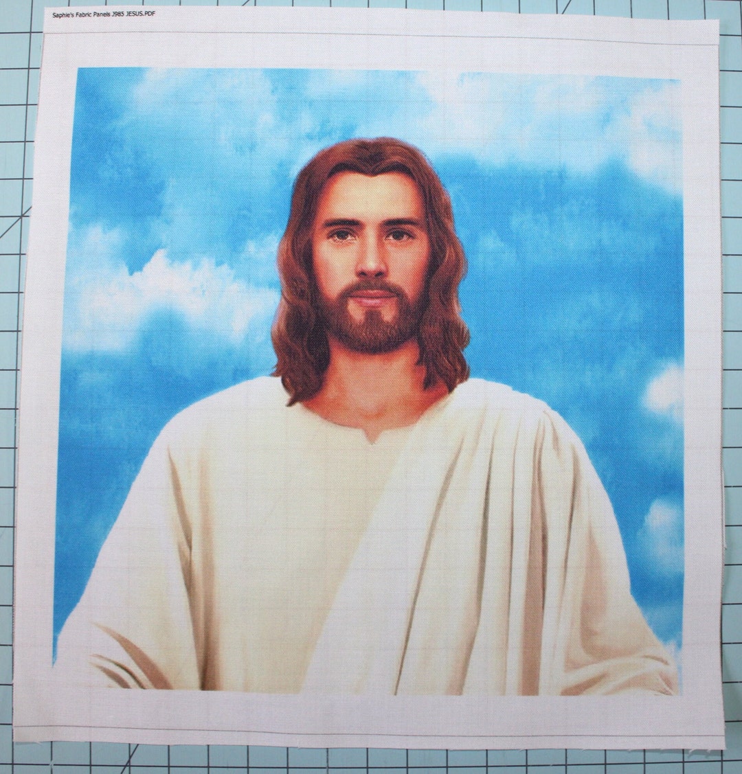 Jesus 100% Cotton Fabric Small Panel Square Small Sewing Quilting Block ...