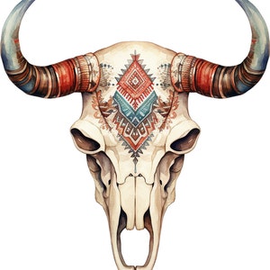 Bull Skull 100% Cotton Fabric Panel Square Small Sewing Quilting Block ...