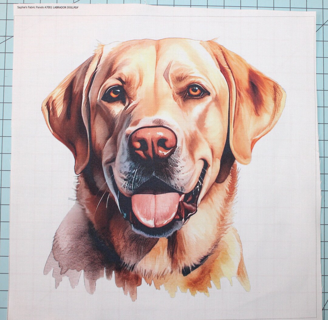 Labrador Dog 100% Cotton Fabric Panel Square Small Quilting Sewing ...