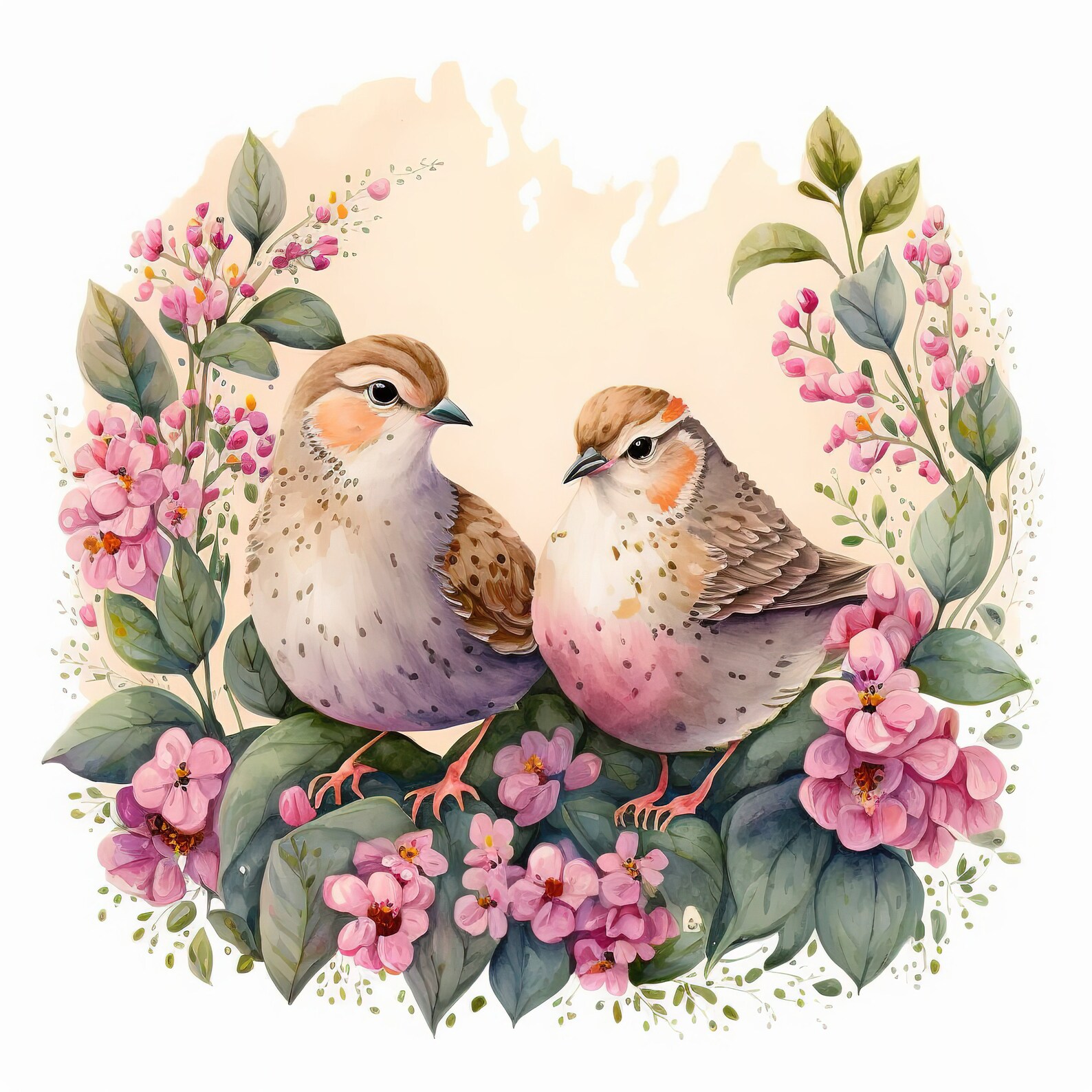 Bird Floral 100% Cotton Fabric Panel Square Quilting Sewing - Etsy