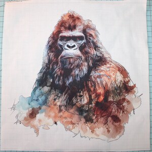 Bigfoot Sasquatch 100% Cotton Fabric Panel Square Small Quilting Sewing ...