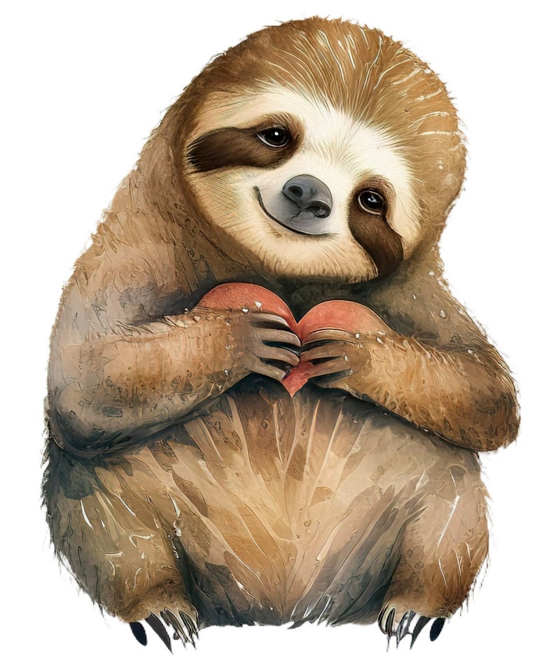 Sloth With Heart 100% Cotton Fabric Panel Square Quilting - Etsy