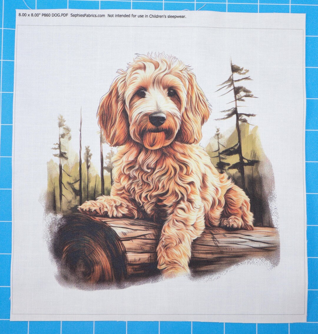 Goldendoodle 100% Cotton Fabric Panel Block | Small Sewing Quilting ...