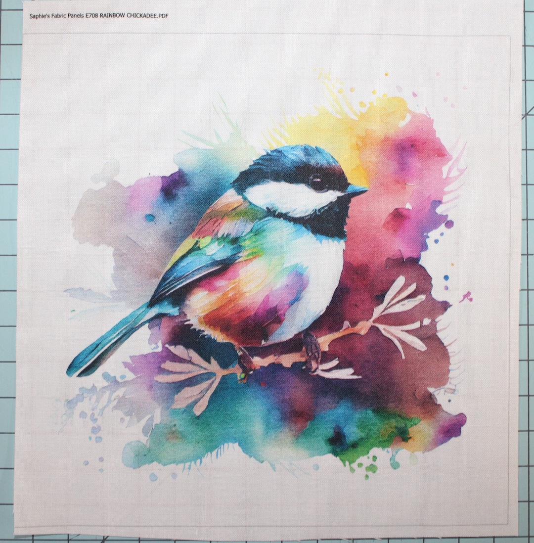 Chickadee Bird 100% Cotton Fabric Panel Block | Small Quilting Sewing Square E708 - Etsy