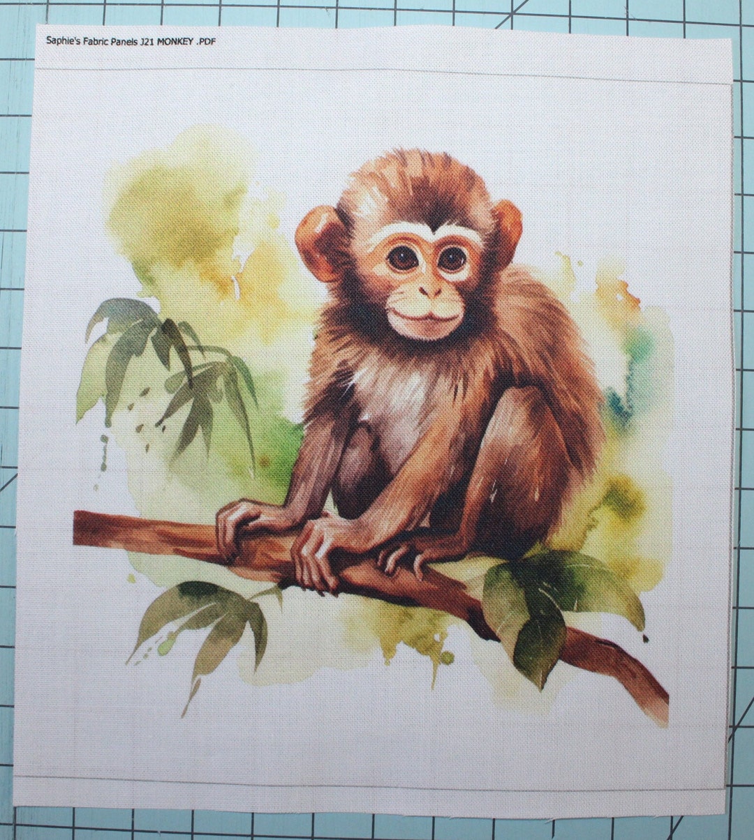 Monkey 100% Cotton Fabric Panel Square Small Quilting Sewing - Etsy