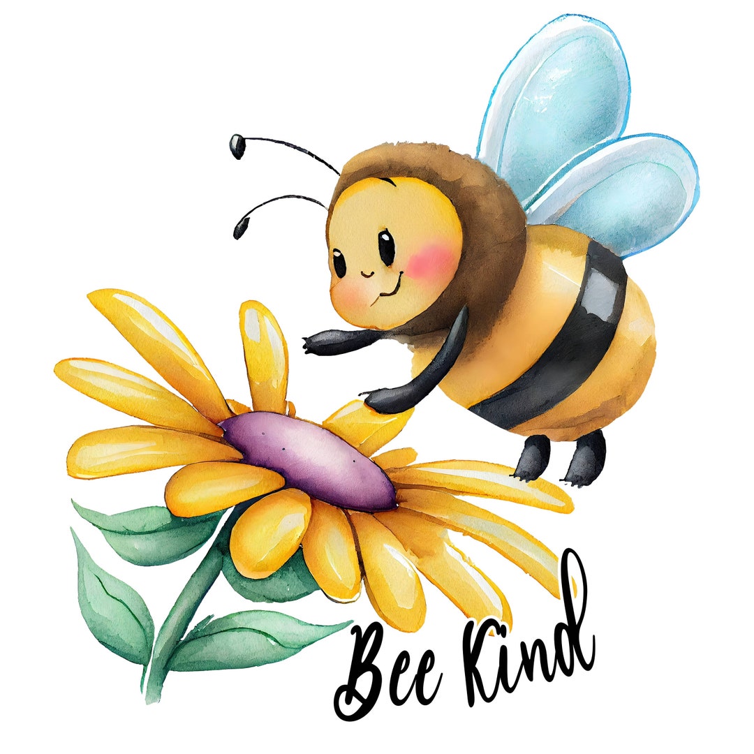 Bee Kind Bee and Flower 100% Cotton Small Fabric Panel Square Small ...