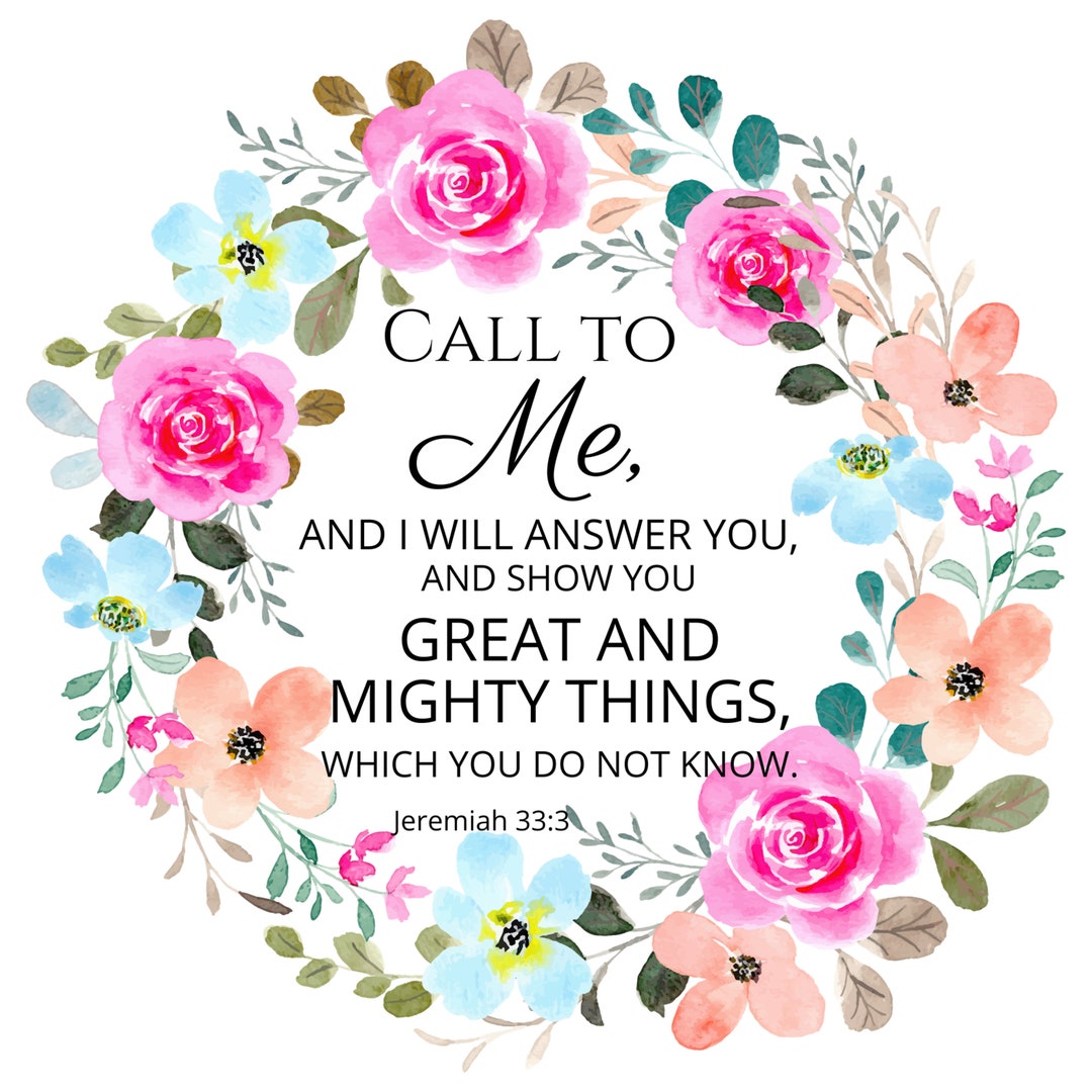 Jeremiah 33:3 Bible Verse 100% Cotton Fabric Panel Square Small ...