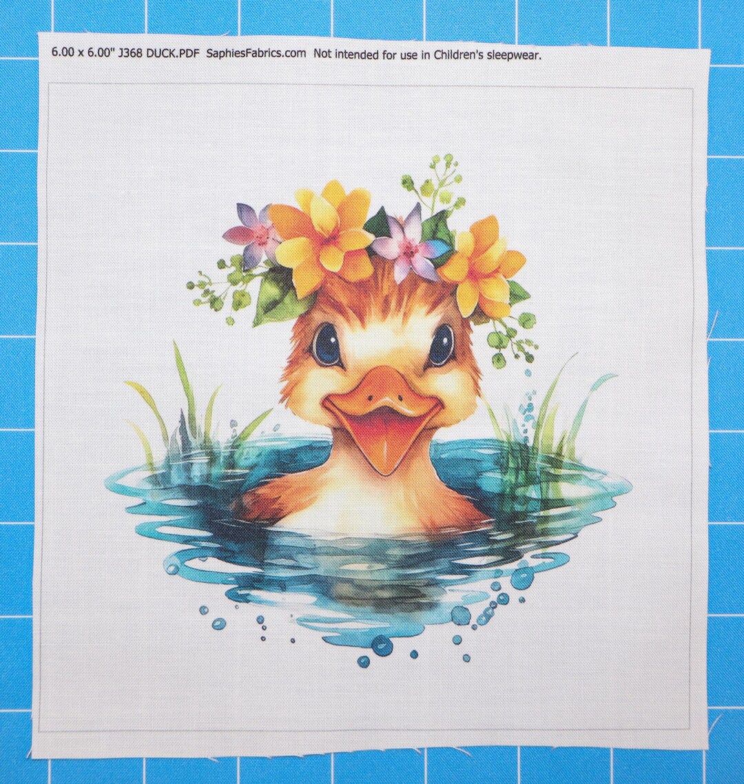 Baby Duck 100% Cotton Fabric Panel Block | Small Sewing Quilting Square ...