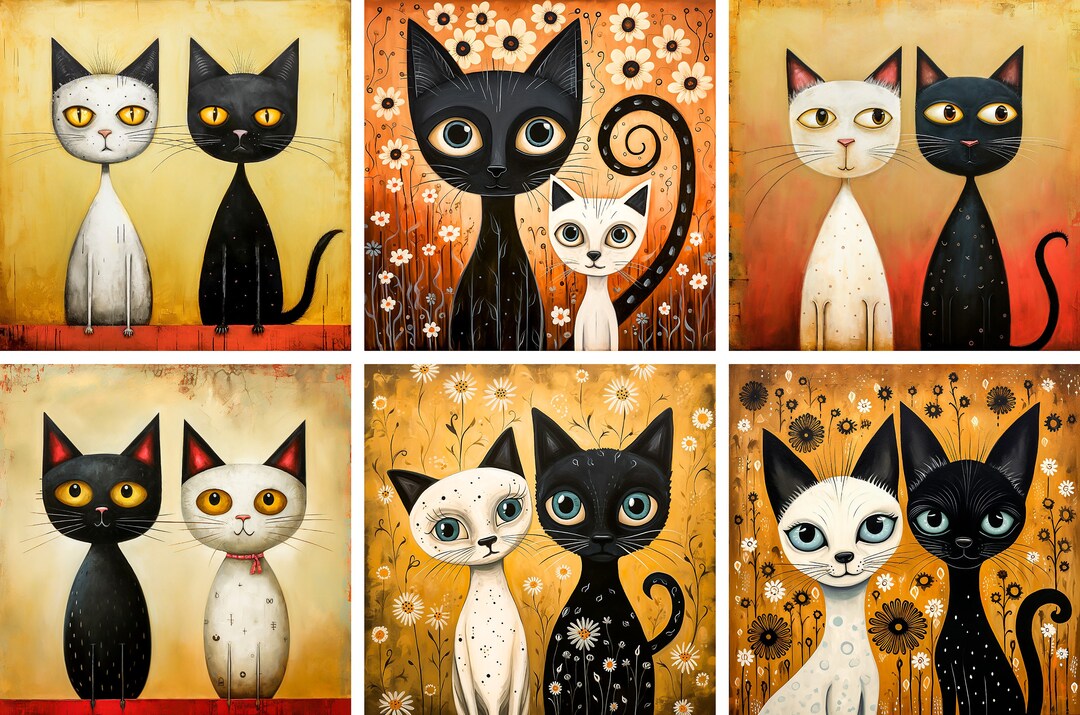 6 Piece 3x3 Cats Fabric Panel Squares 100% Cotton Mini Fabric Blocks ...