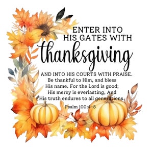 Psalm 100:4 Faith / Scripture 100% Cotton Fabric Panel Block | Small ...