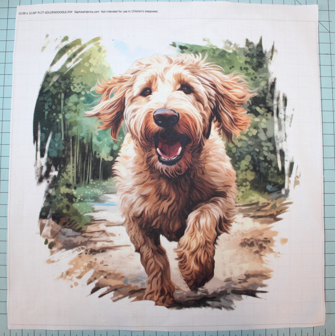 Goldendoodle 100% Cotton Fabric Panel Block Small Sewing Quilting ...