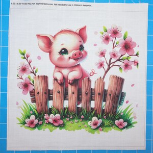 Pig 100% Cotton Fabric Panel Block | Small Quilting Sewing Square P1583 ...