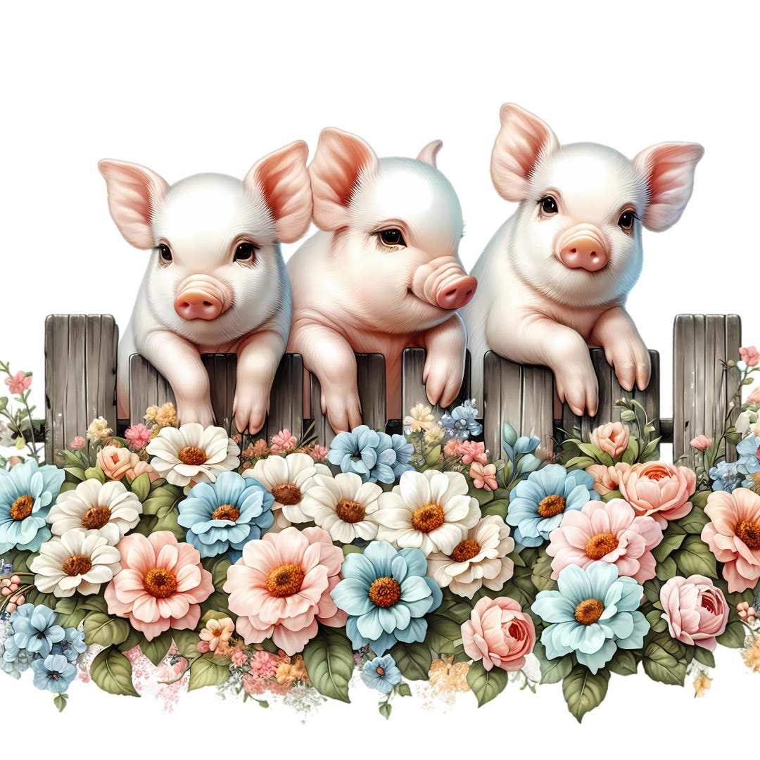 Pigs 100% Cotton Fabric Panel Square Small Sewing Quilting Block P1563 ...