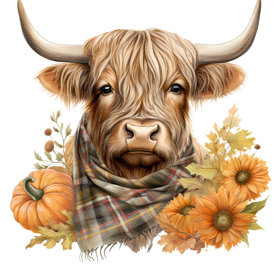 Fabric Panel Autumn Highland Cow 100% Cotton Fabric Panel - Etsy