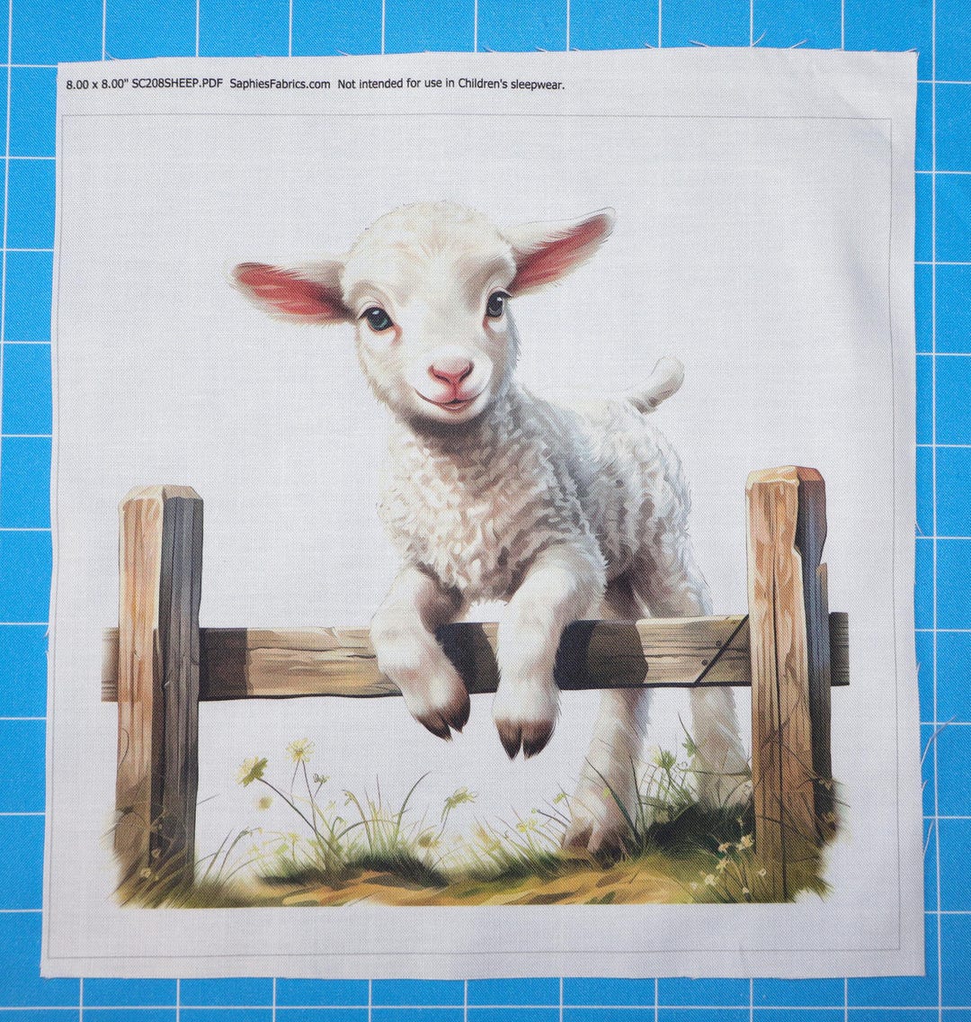Sheep/lamb 100% Cotton Fabric Panel Block | Small Quilting Sewing ...