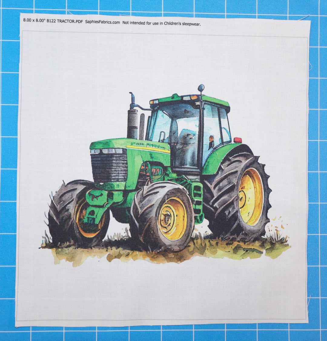 Tractor Farm 100% Cotton Fabric Panel Block | Small Quilting Sewing ...