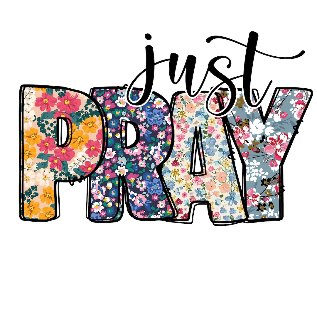 Just Pray 100% Cotton Fabric Panel Square Small Quilting Sewing Panel ...