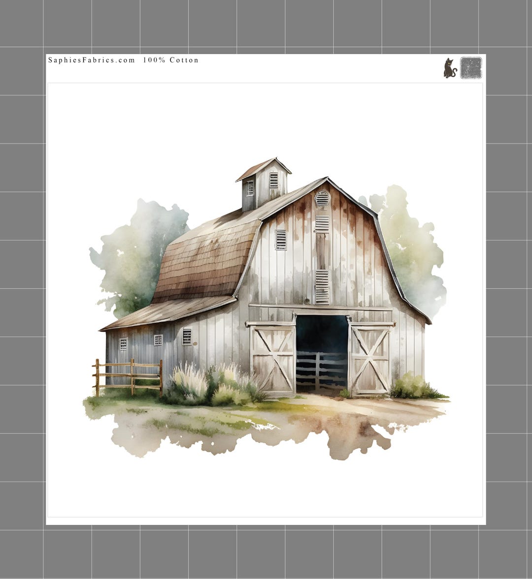 Barn / Farm 100% Cotton Fabric Panel Block Quilt Square L5915 - Etsy