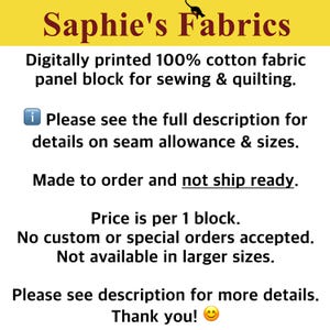EMT 100% Cotton Fabric Panel Block | Small Sewing Quilting Square C851 ...