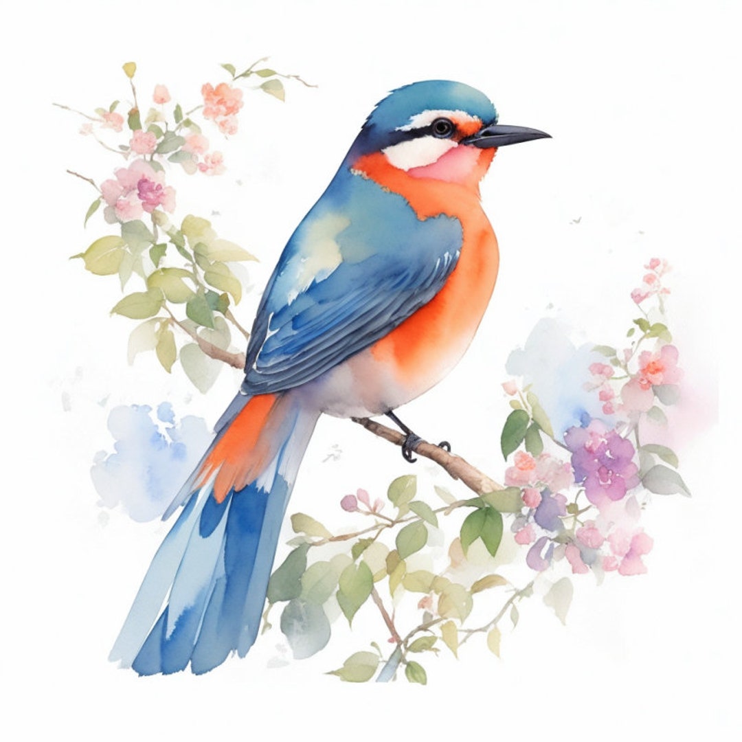Blue Bird 100% Cotton Fabric Panel Square Small Quilting Sewing Panel ...