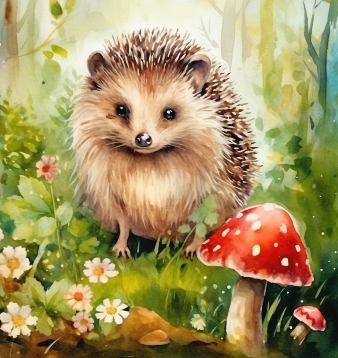 Hedgehog 100% Cotton Fabric Panel Square Small Sewing Quilting Block - Etsy