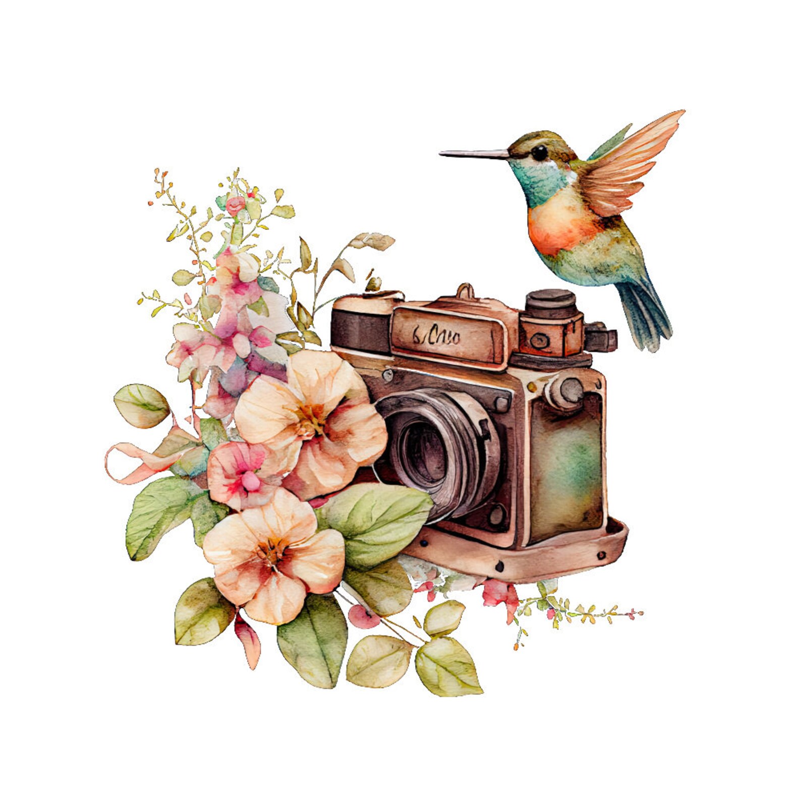 Boho Camera With Hummingbird 100% Cotton Small Fabric Panel - Etsy