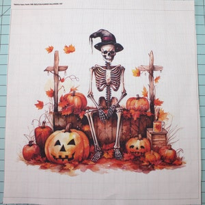 Skeleton Halloween 100% Cotton Fabric Panel Square Small - Etsy