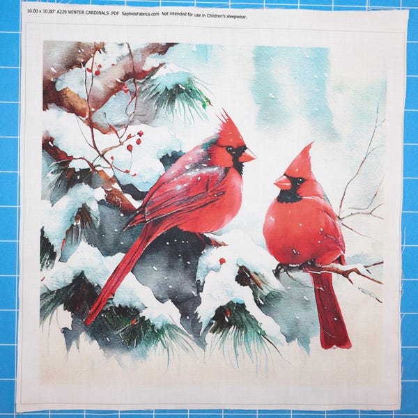 Winter Cardinals Quilt Fabric - Etsy