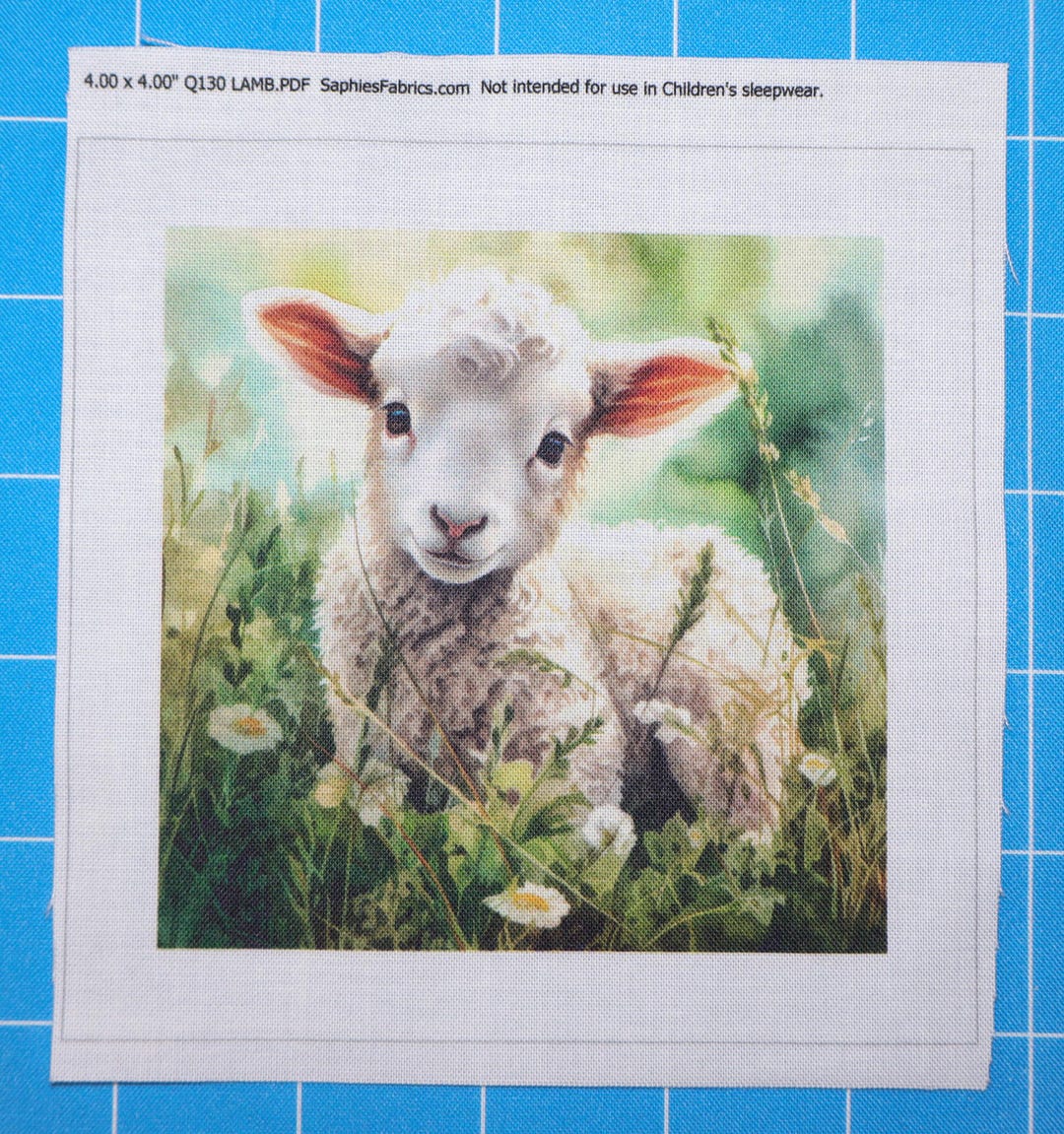Lamb Sheep 100% Cotton Fabric Panel Block | Small Quilting Sewing ...