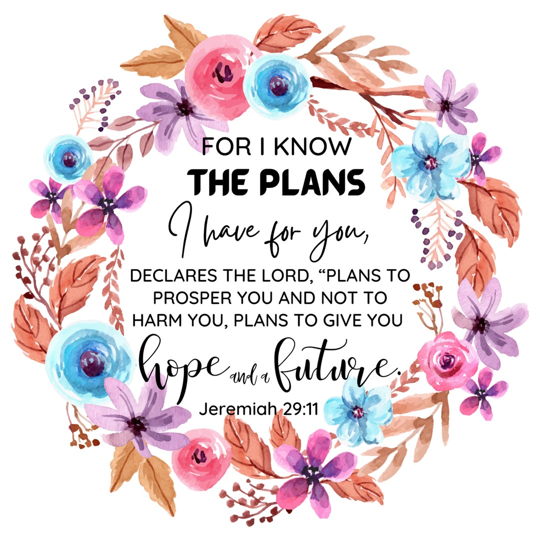 Jeremiah 29:11 Bible Verse 100% Cotton Fabric Panel Square Small ...