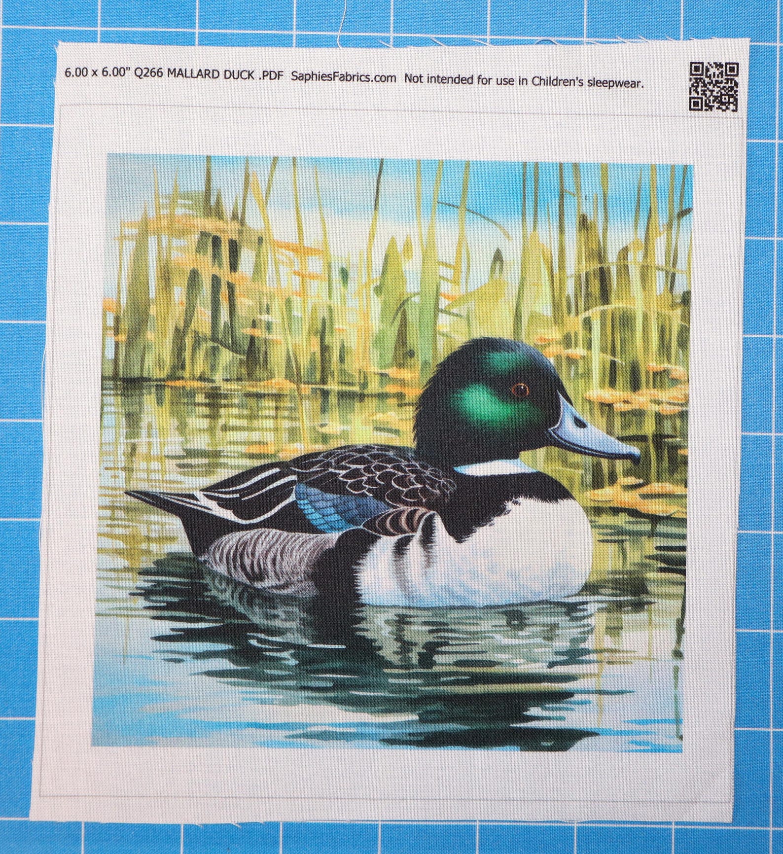 Duck 100% Cotton Fabric Panel Block Quilt Square Q266 - Etsy
