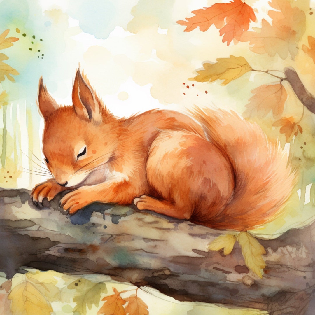 Lazy Squirrel 100% Cotton Fabric Panel Block Small Sewing Quilting ...