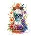 Hourglass Skull Floral 100% Cotton Fabric Panel Square Small - Etsy