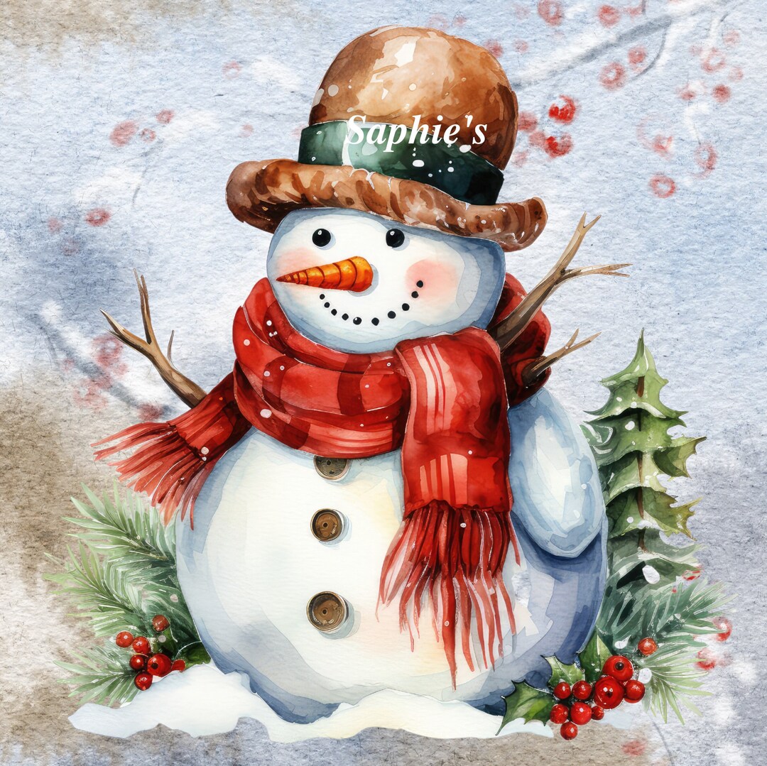 Holiday Winter Snowman 100% Cotton Small Fabric Panel Square - Etsy