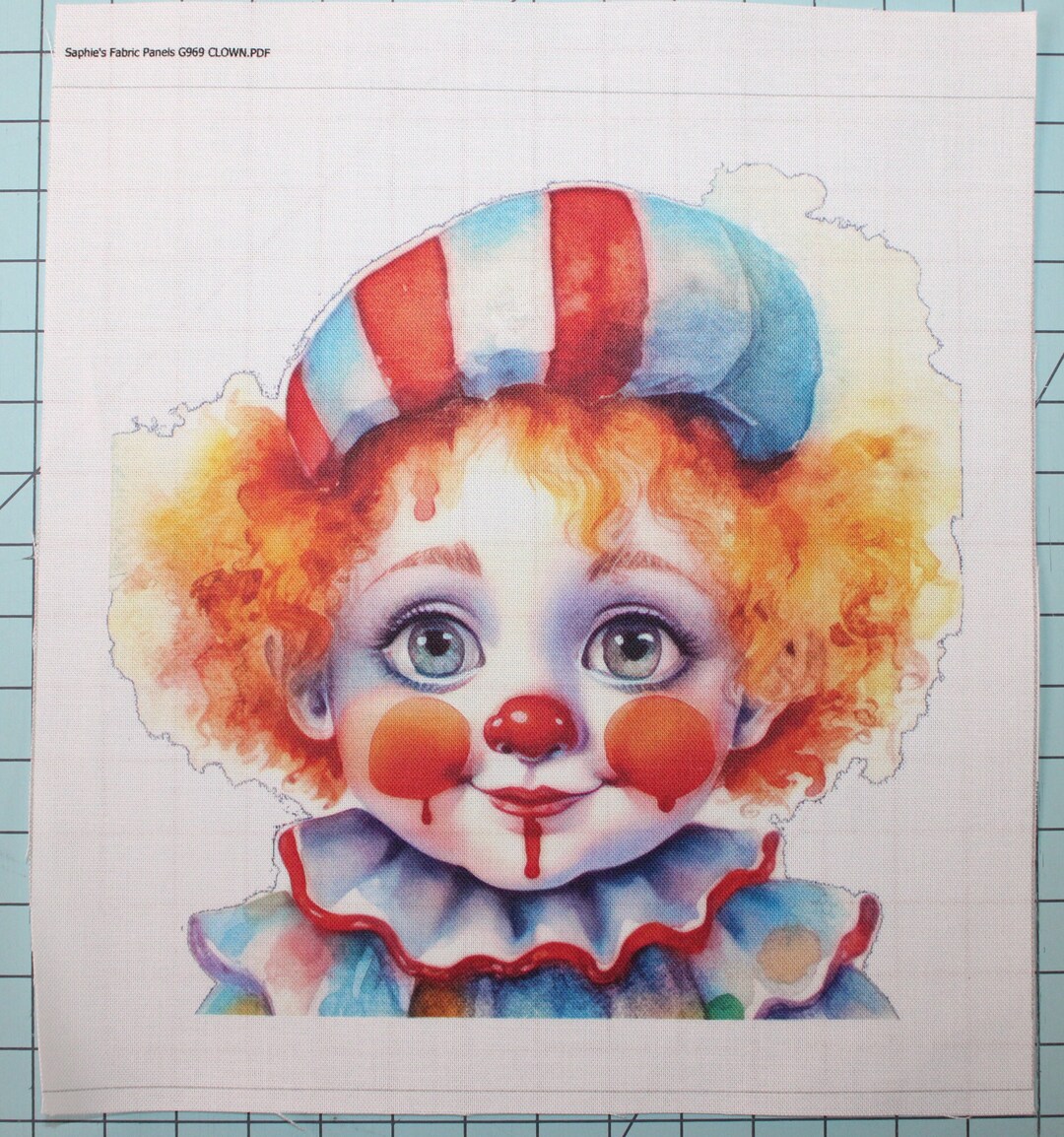 Clown 100% Cotton Fabric Panel Square Small Quilting Sewing Panel Block ...