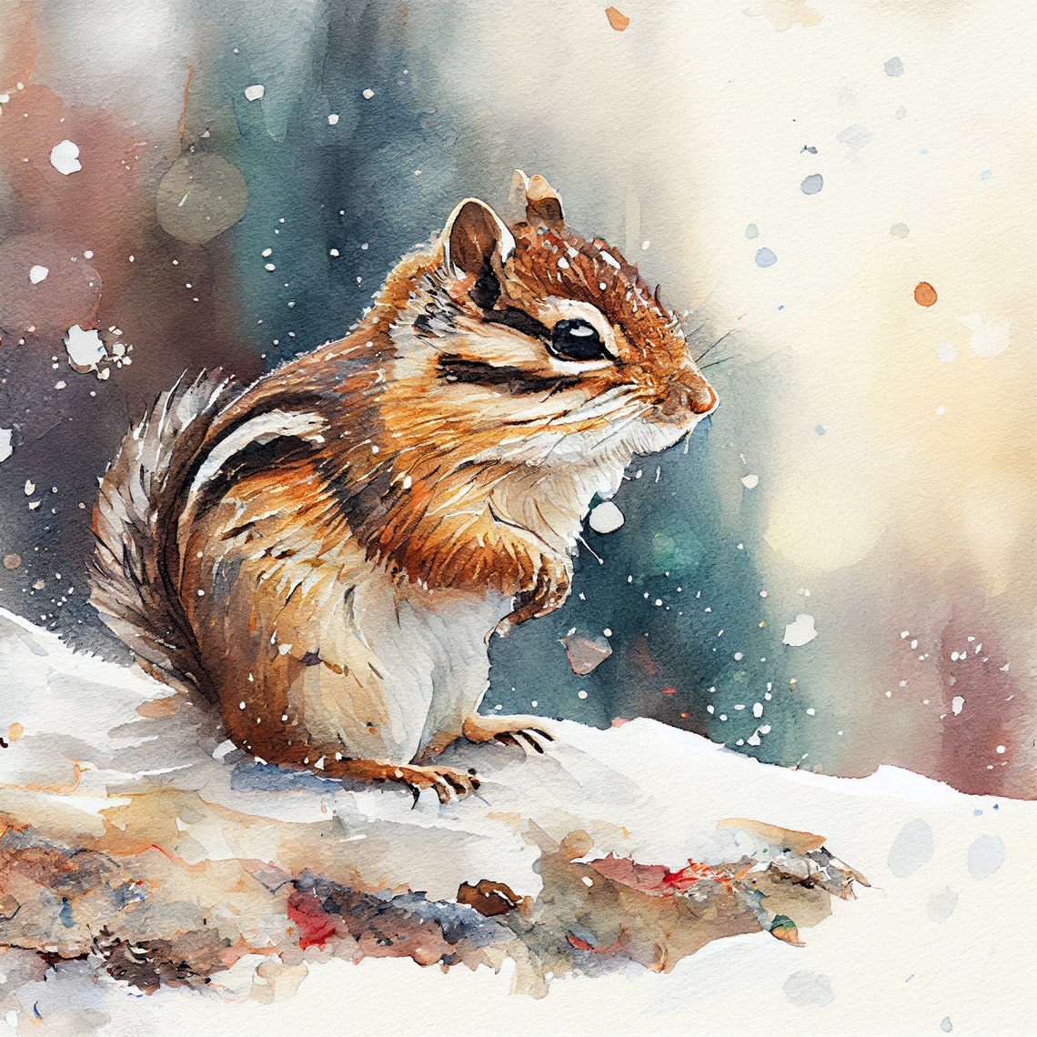 Chipmunk Winter 100% Cotton Fabric Panel Quilting Sewing - Etsy