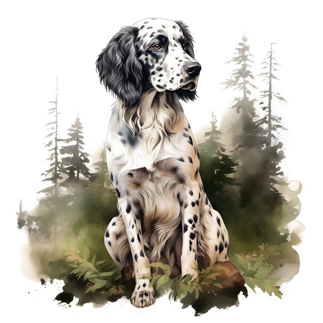 English Setter Dog 100% Cotton Fabric Panel Square Small Sewing ...